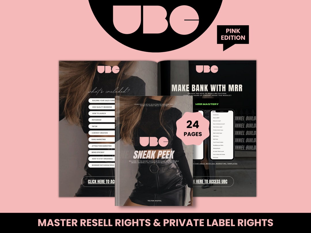 UBC Sneak Peek Lead Magnet | Pink Edition | Done-for-you | Ultimate ...
