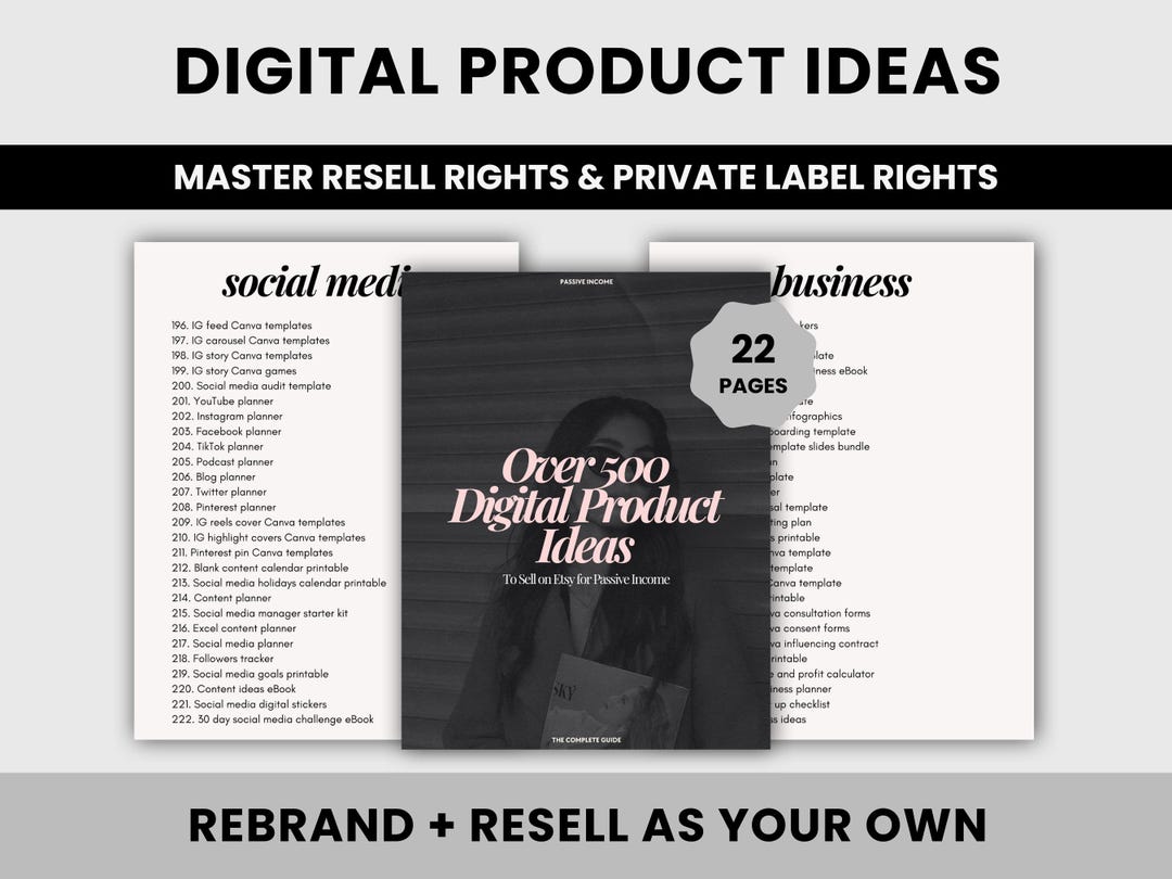 500+ Digital Product Ideas List: Master Resell Rights (DFY Lead Magnet ...