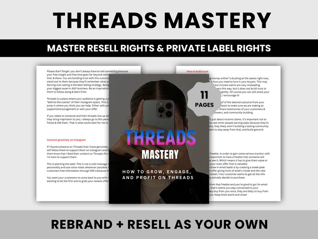 Threads Mastery How to Grow, Engaged & Profit on Threads Ready-to-post Lead Sales Magnet Master ...