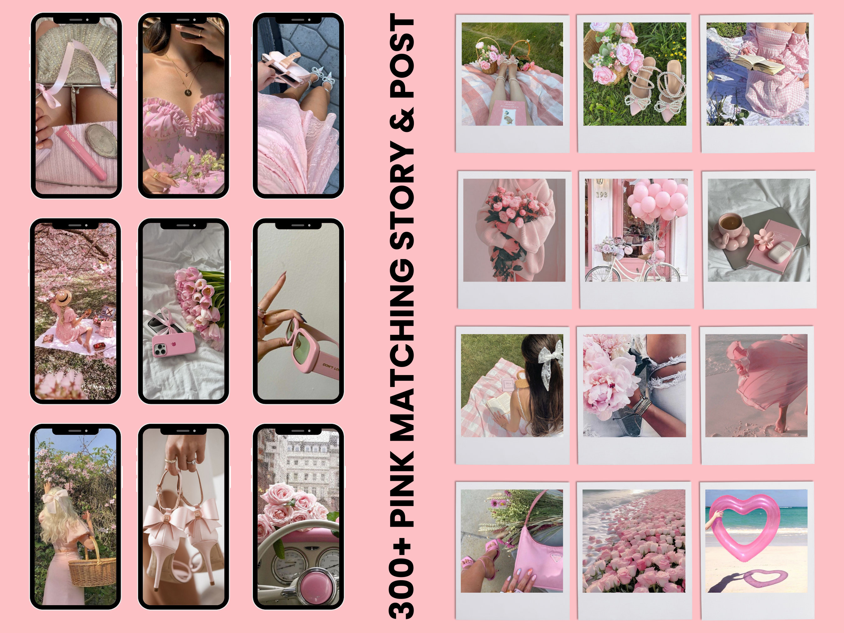 Chic Pink Faceless Reels & Photos Bundle With MRR Instagram Faceless ...