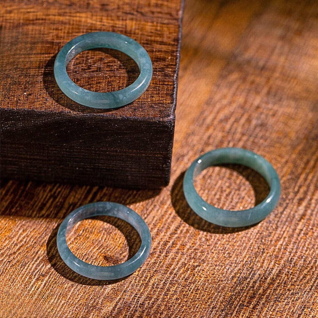 Blue Jade Ring, Natural Burmese Jade Ring, Genuine Jade Ring - Etsy