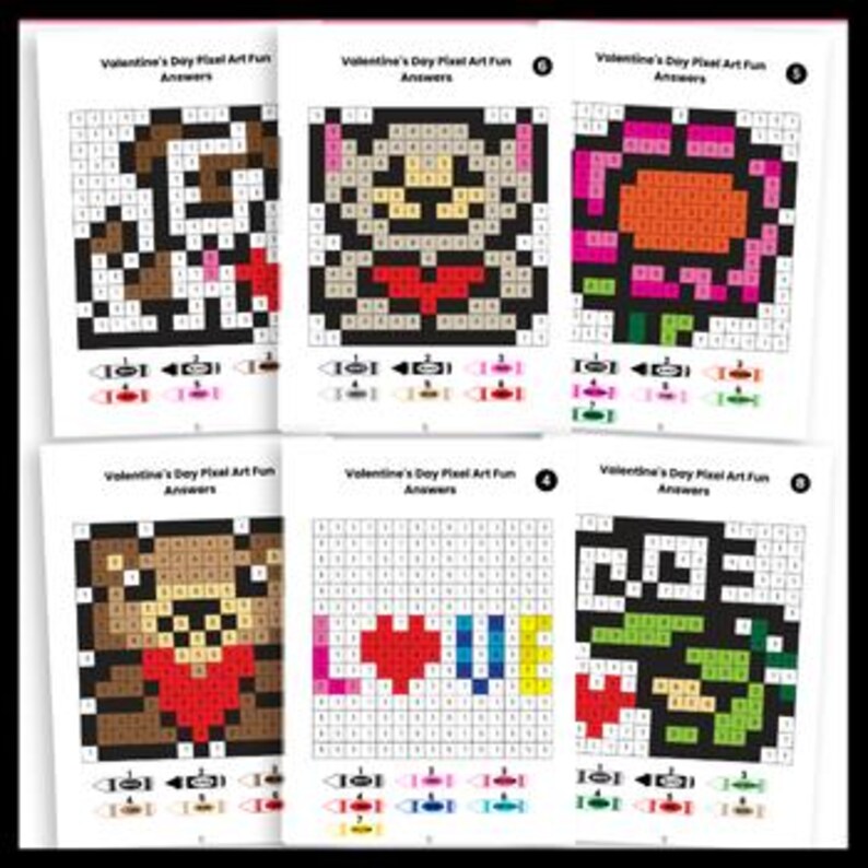 Valentine Pixel Art | Math Mystery Pictures (digital Download) - Etsy