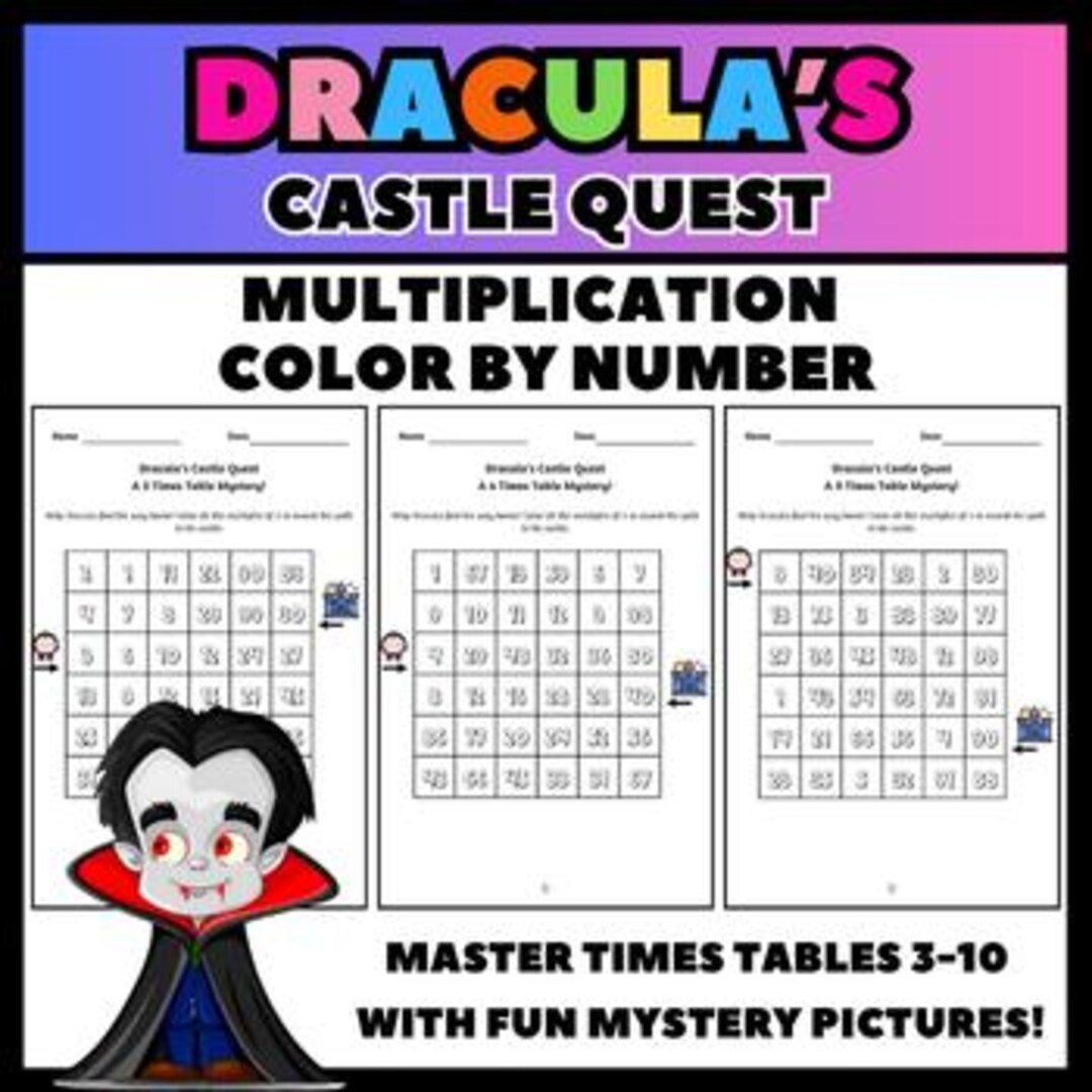 Monster Castle Math Quest | Multiplication Facts 3-10 | Mystery Path - Etsy