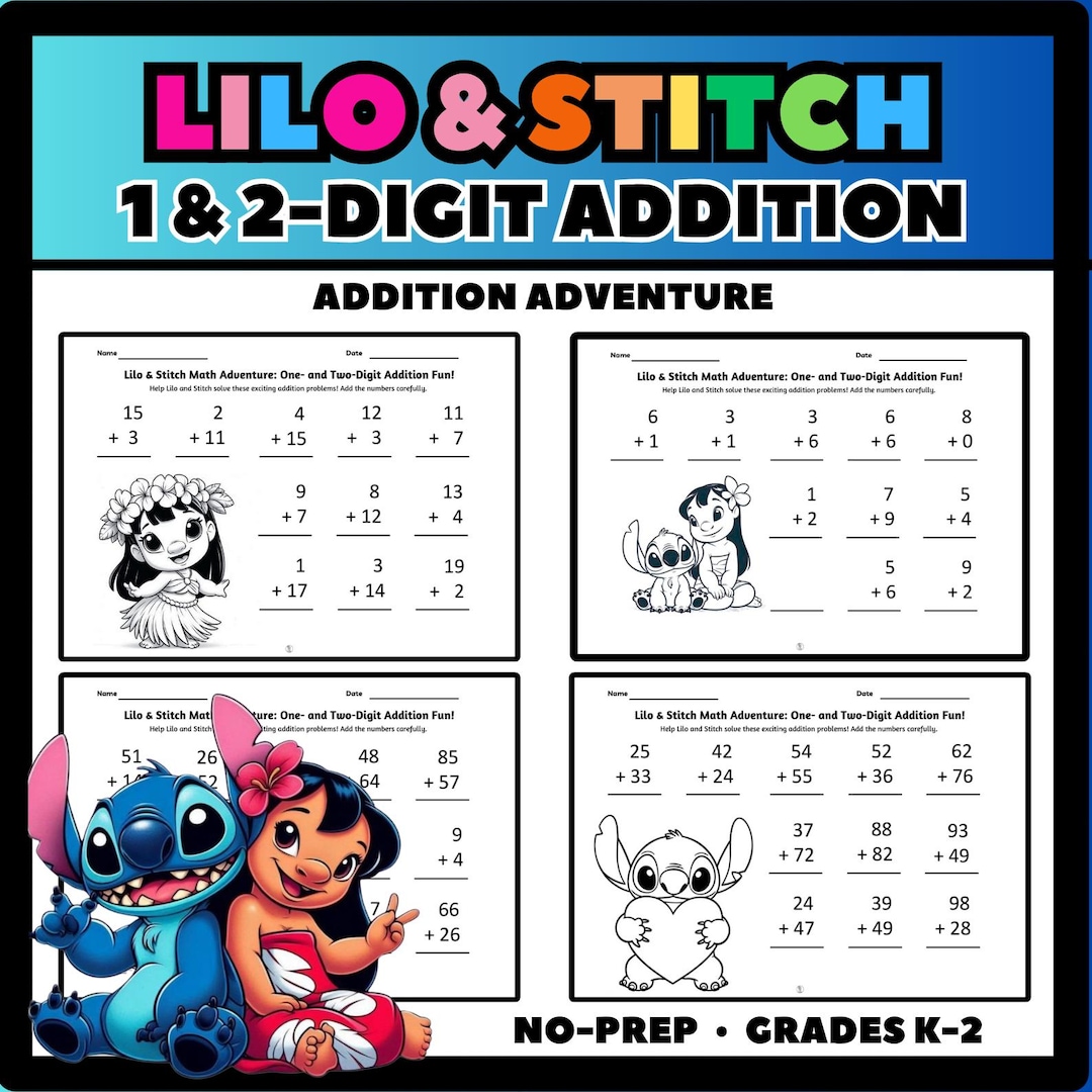 Hawaiian-themed Math Workbook – 1 & 2-digit Addition Practice (grades K ...