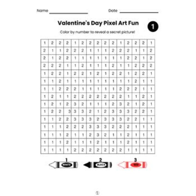 Valentine Pixel Art | Math Mystery Pictures (digital Download) - Etsy