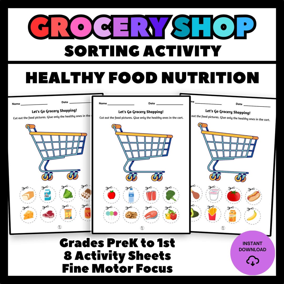 Healthy Food Sorting for Kids | Nutrition Activity Pack | PDF - Etsy