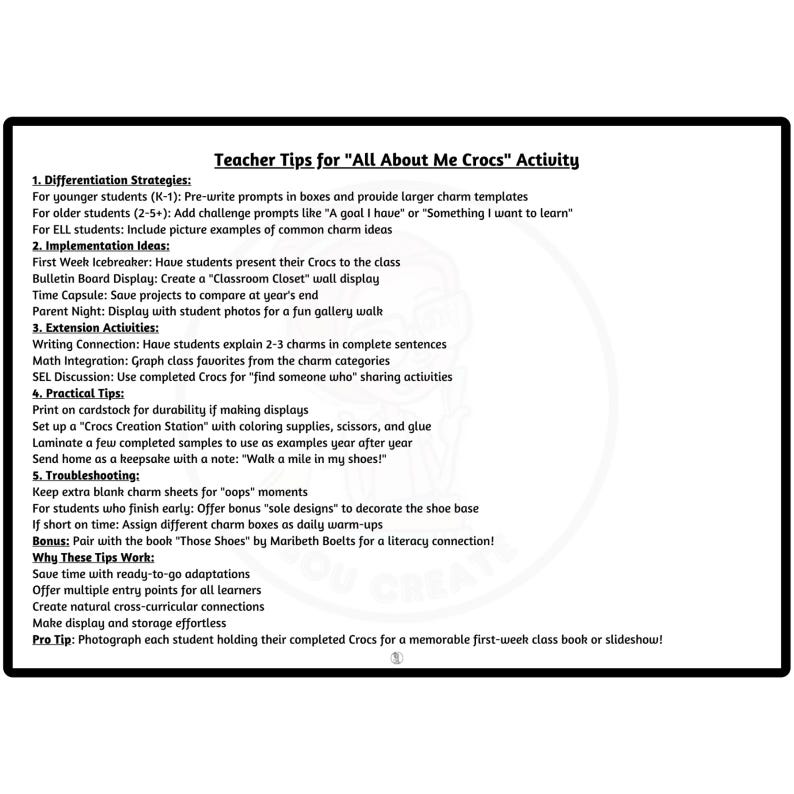 All About Me Crocs Design Activity | Back to School Icebreaker ...