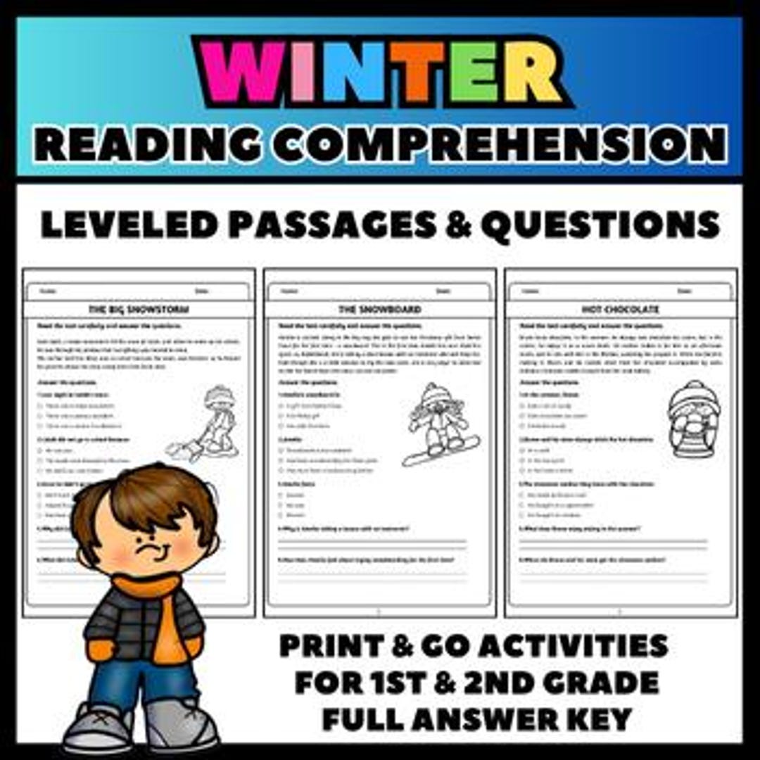 Winter Reading Comprehension | Leveled Text Based Questions - Etsy