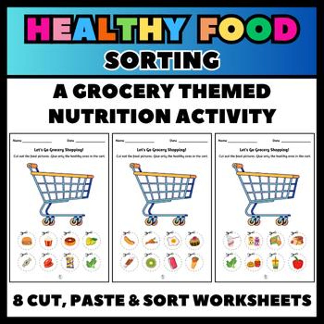 Healthy Food Sorting | Nutrition Cut and Paste Activity - Etsy