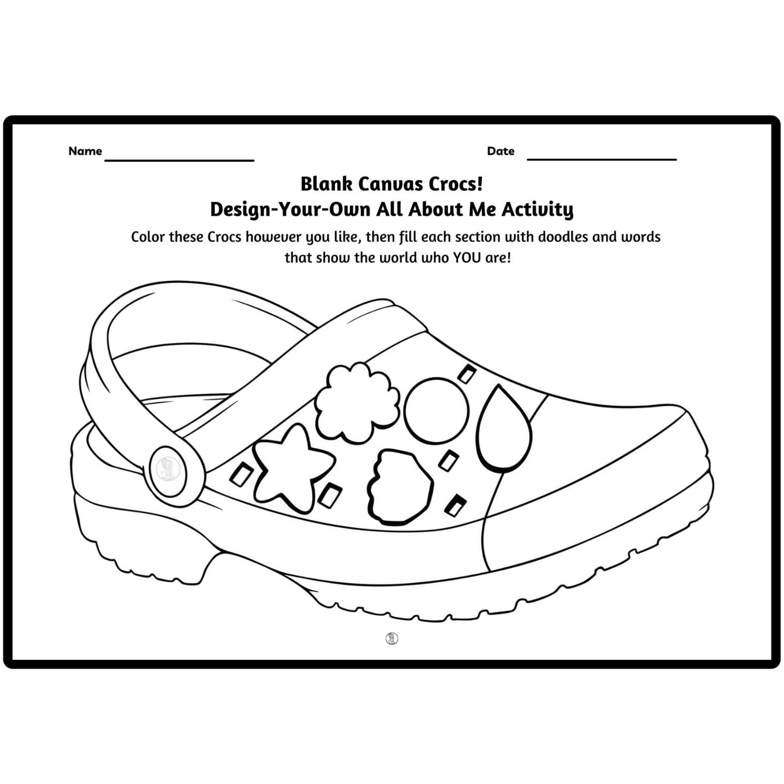 All About Me Crocs Design Activity | Back to School Icebreaker ...