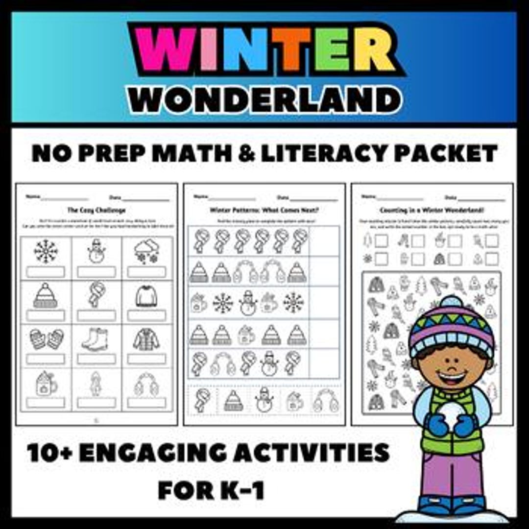 Winter No Prep Packet | K-1 Math & Literacy Morning Work - Etsy Canada