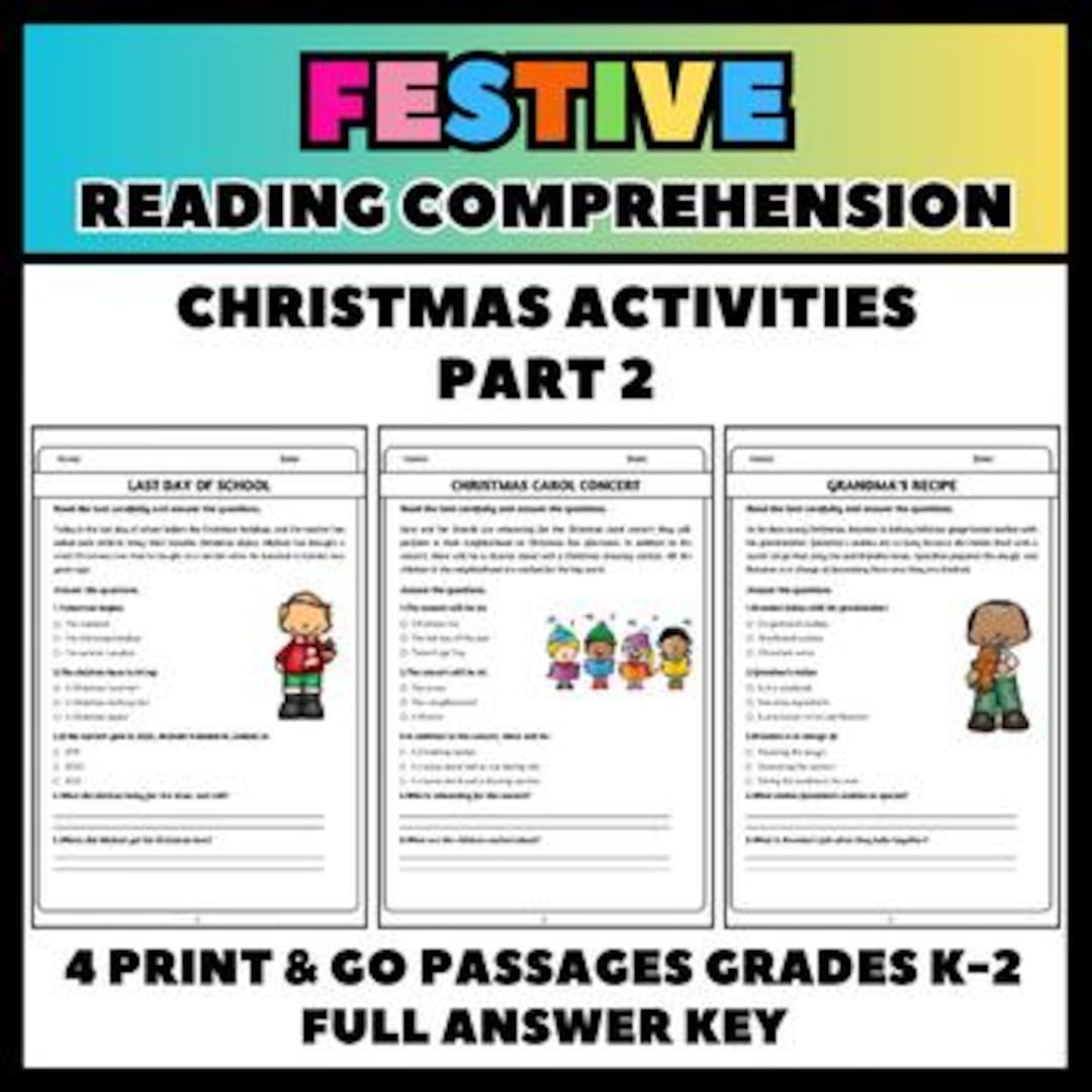 Christmas Reading Passages | Holiday Activities | Part 2 - Etsy