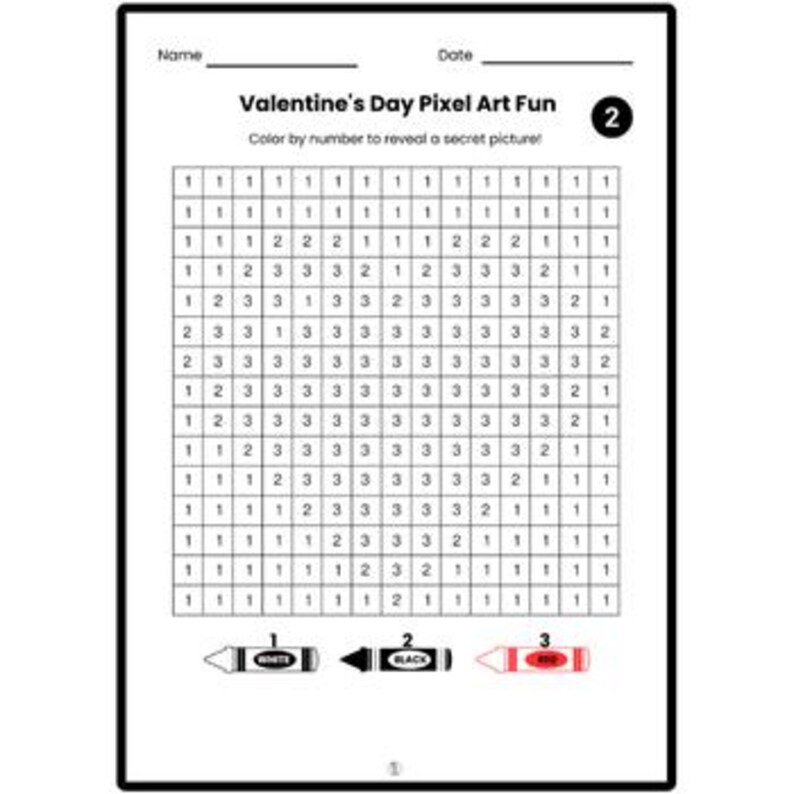 Valentine Pixel Art | Math Mystery Pictures (digital Download) - Etsy