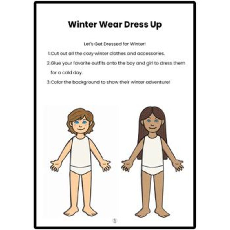 Winter Dress up Craft | Weather & Clothing Activity (PDF) - Etsy
