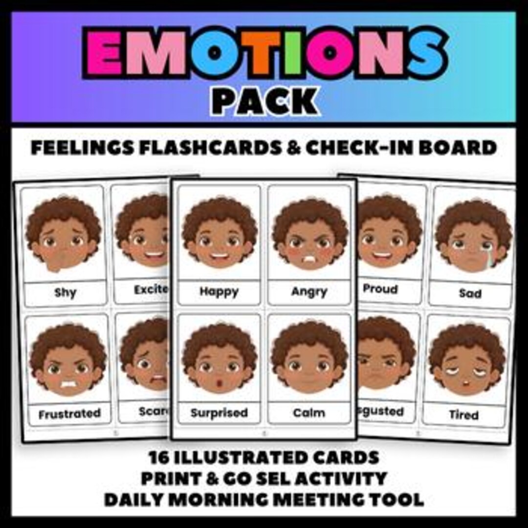 Emotions Feelings Flashcards | SEL Activity Cards | Preschool Morning ...