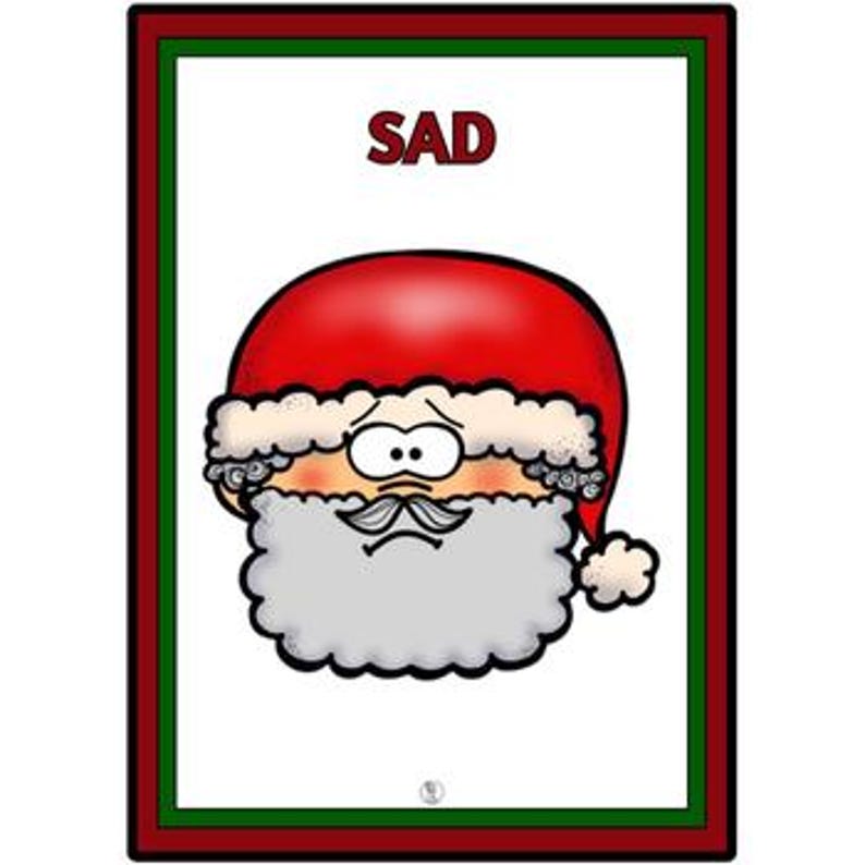 Santa Emotions Flashcards | Social Emotional Learning SEL - Etsy