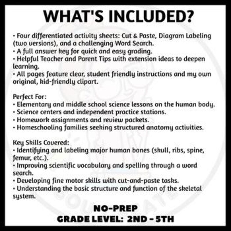 Skeletal System Activities | Labeling & Cut and Paste Bones - Etsy