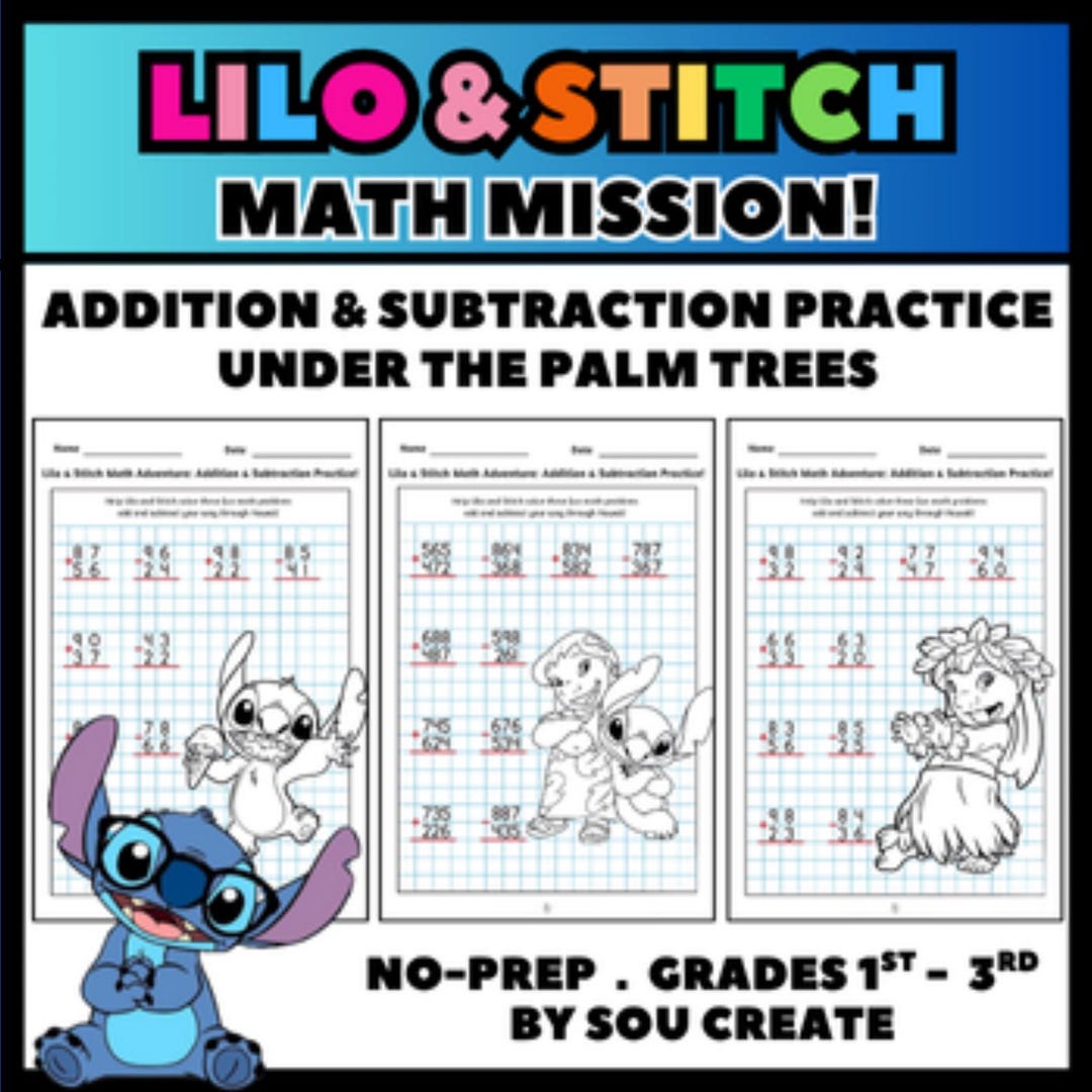 Hawaiian Math Worksheets Addition Subtraction | Grades 1 2 3 Practice ...