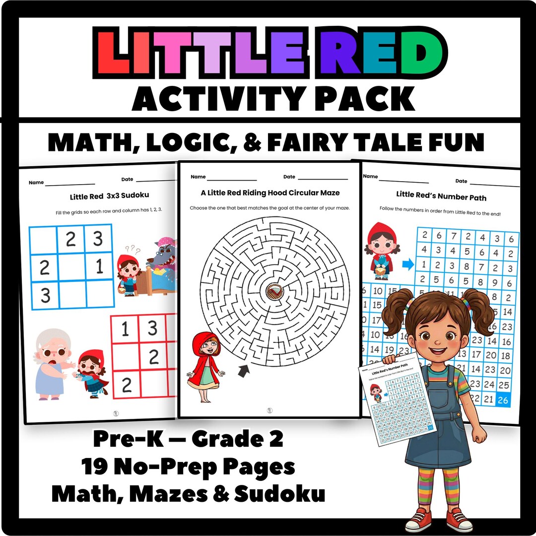 Little Red Riding Hood Activity Pack | Math, Literacy, Mazes (PDF ...