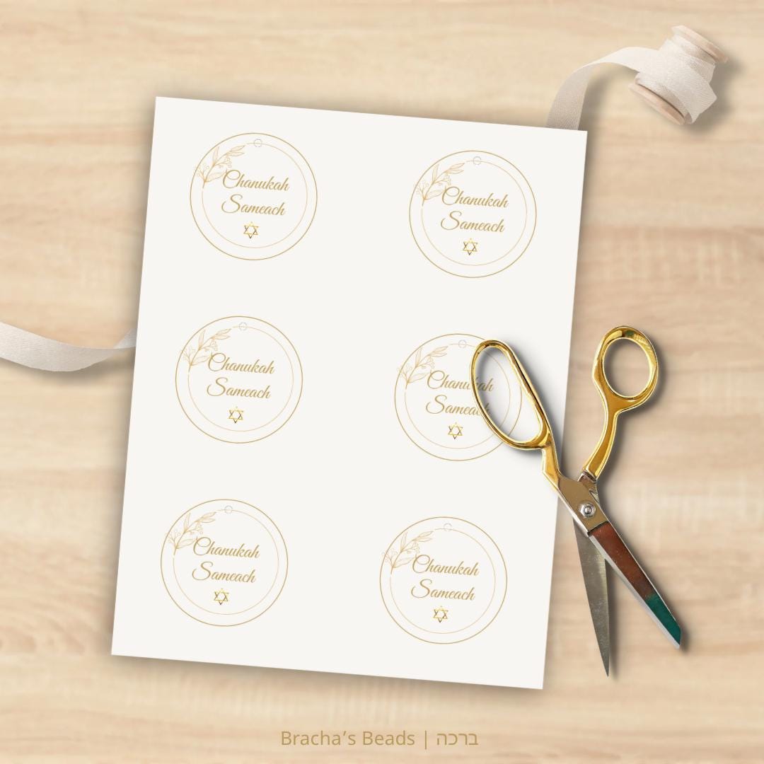 Round Chanukah Printable Gift Tags - Etsy