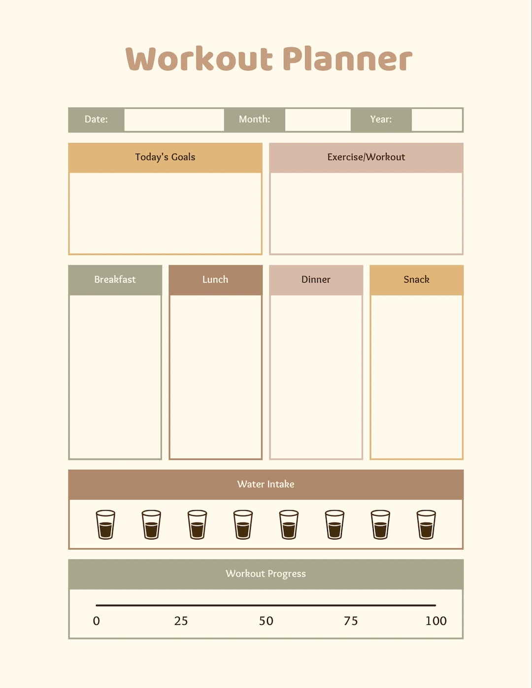 WORKOUT PLANNER - Etsy