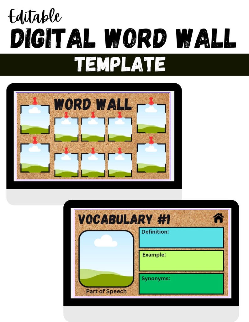 Digital Word Wall Science Math Social Studies EL/ML/ESL Language Arts ...