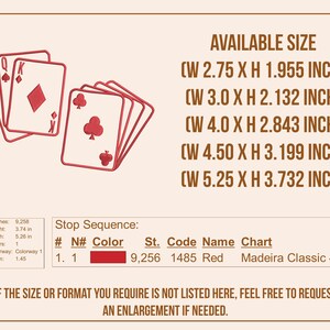 Machine Embroidery Playing Cards Design, Digital Embroidered Cards ...