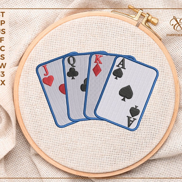 Playing Card Embroidery - Etsy