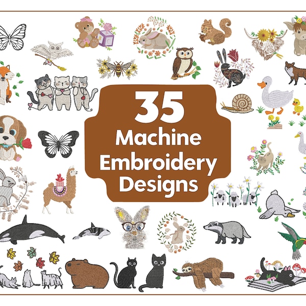 Animal Embroidery Designs Small - Etsy