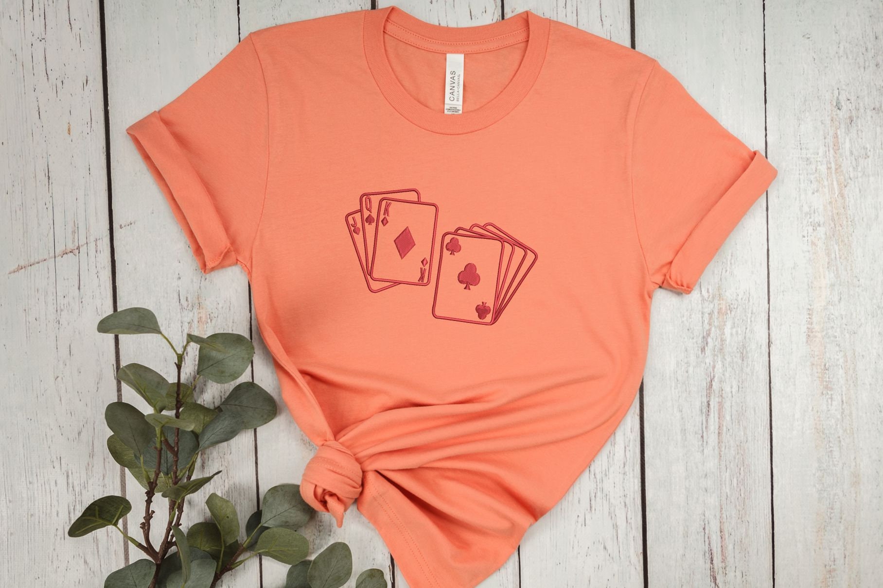 Machine Embroidery Playing Cards Design, Digital Embroidered Cards ...