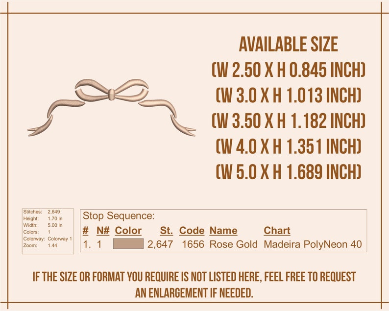 Mini Embroidery Bow Ribbon Design, Bow Files Machine Embroidered Design ...