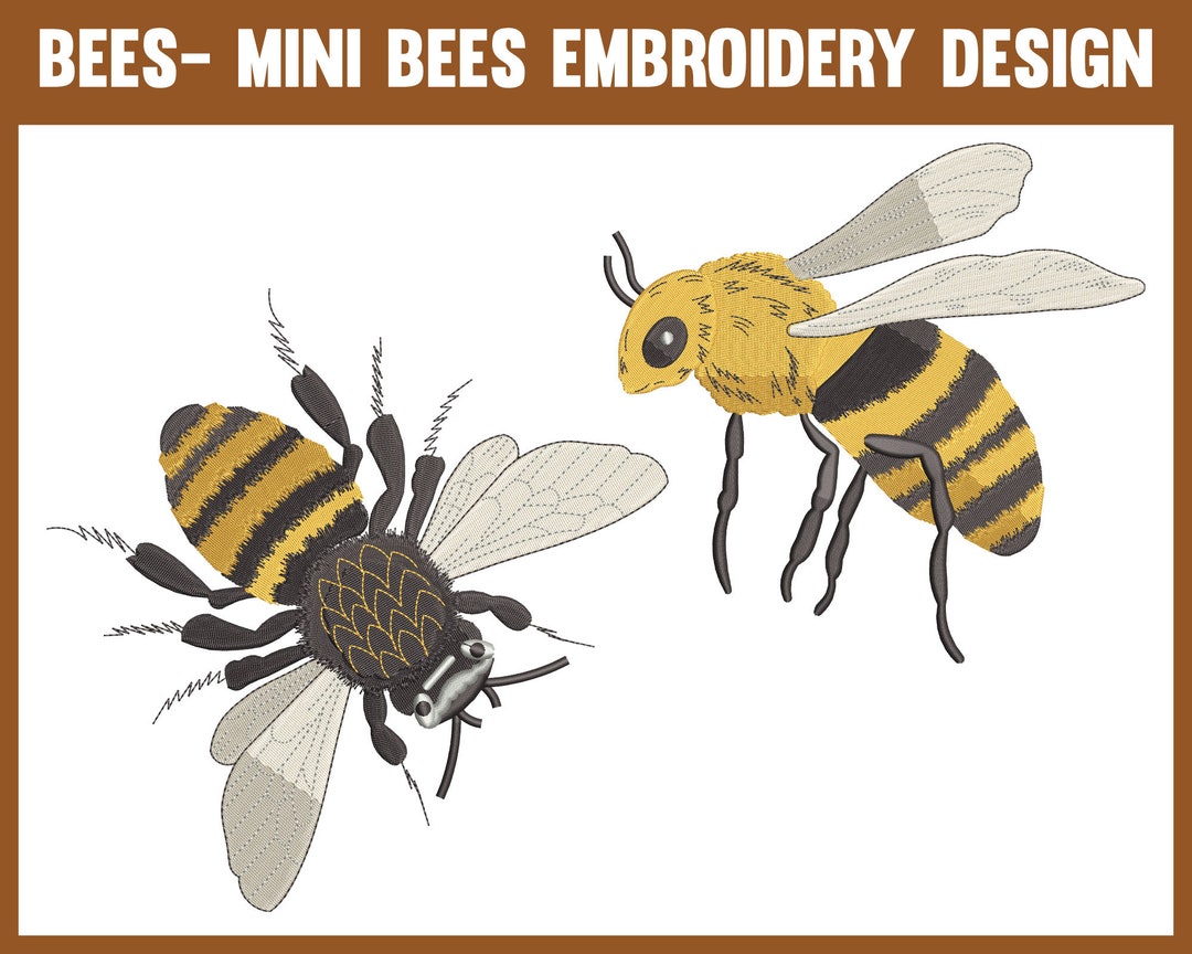 Embroidered Mini Bees Design, Honey Bees Digital Embroidery, Cute ...
