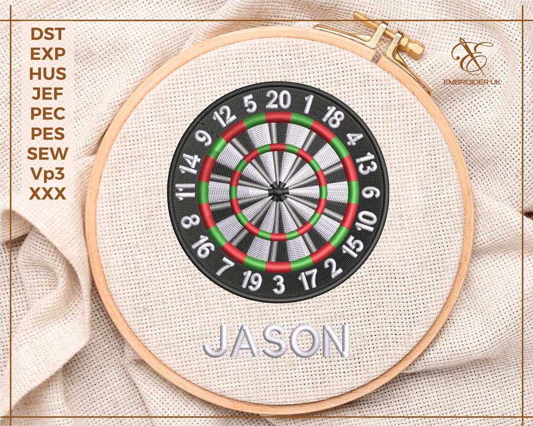 Dartboard Embroidery Design, Mini Machine Embroidered Digital Dartboard ...