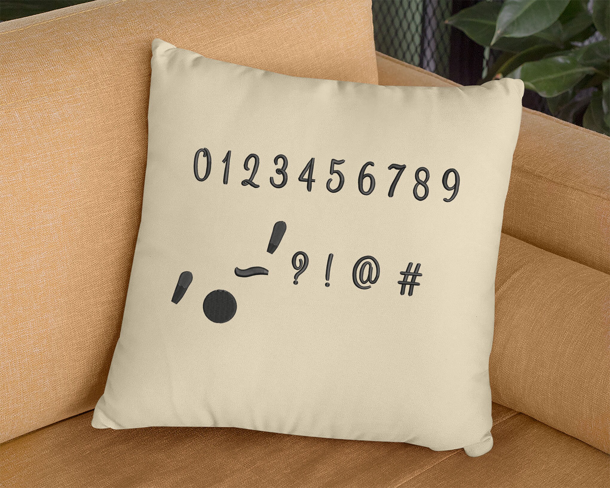 0-9 Numbers With Symbols Embroidery, Punctuation Marks, Digital Machine ...