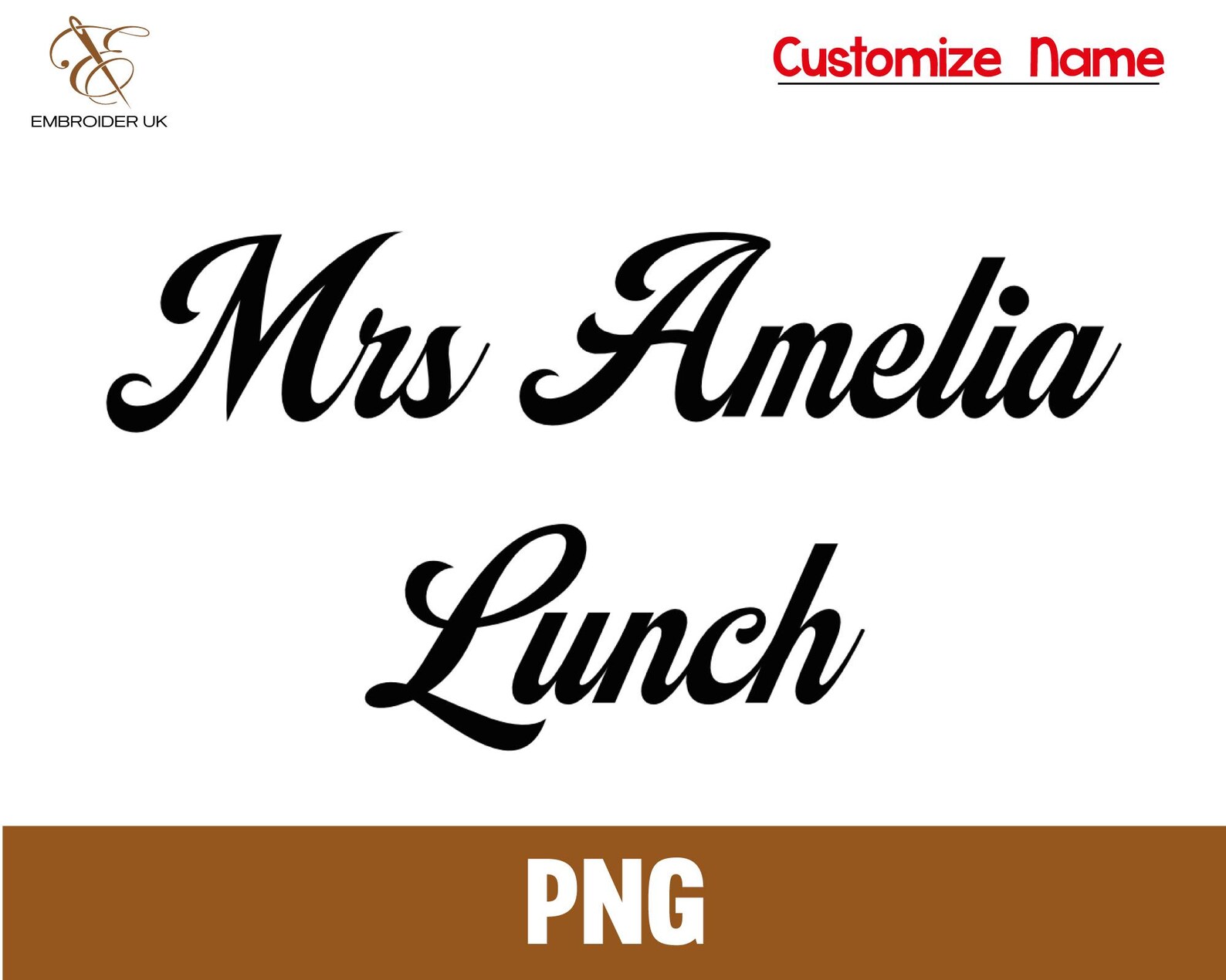 Hand Lettered Name Png, Custom Name Calligraphy, Mrs Amelia Lunch Png ...