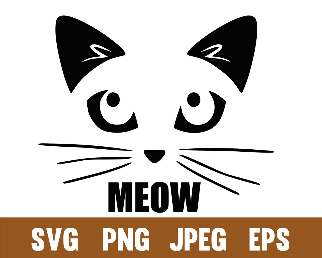 Cute Happy Cat Svg, Peeking Tuxedo Cat Head Vector Design, Cat Svg Meow ...