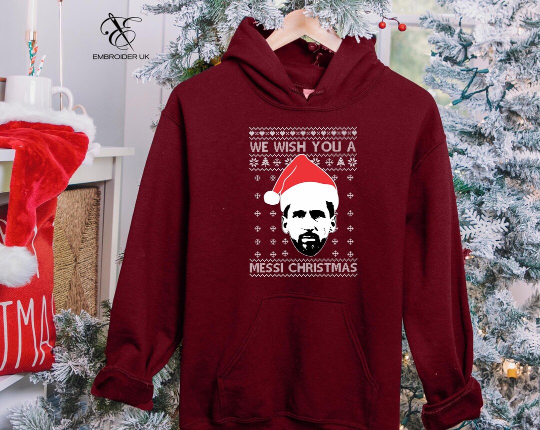 We Wish You A Messi Christmas Hoodie, Funny Lionel Messi Ugly Christmas ...