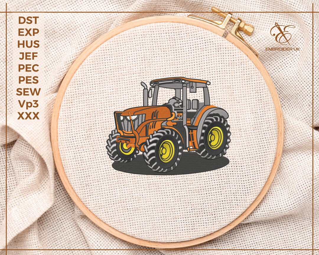 Tractor Embroidery Design, Farming Vehicles Machine Embroidered ...