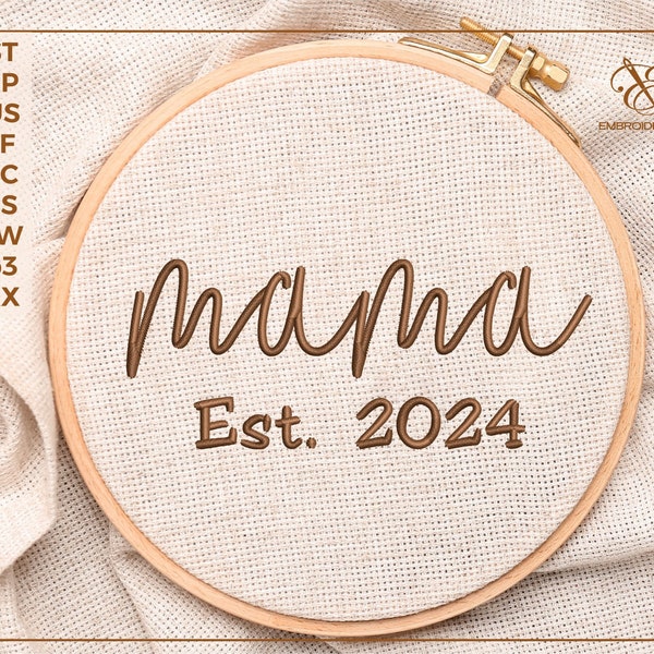 Mama Est Embroidery Design - Etsy