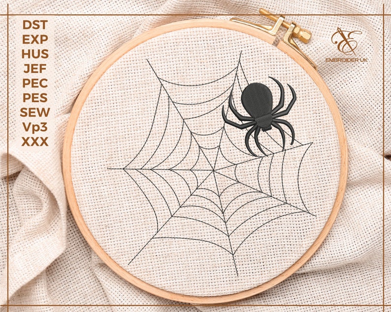 Embroidered Spider Web Designs, Halloween Spider Machine Embroidery ...