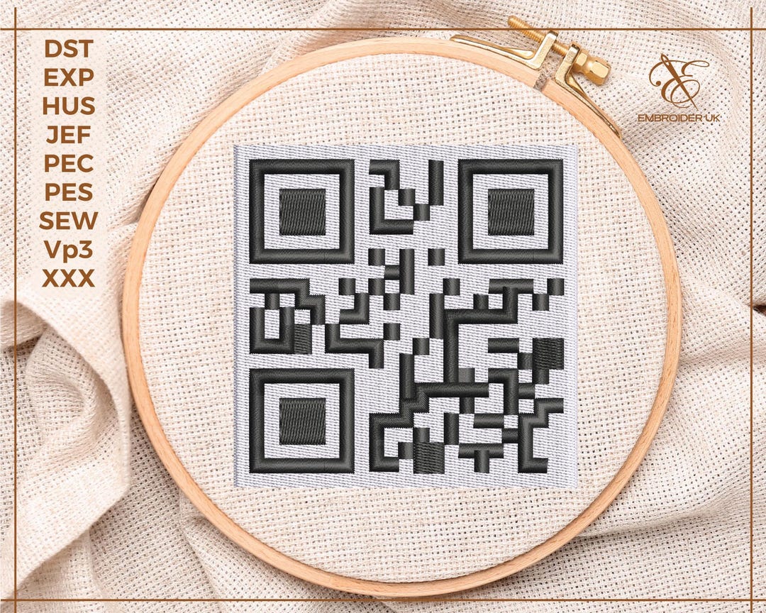 Custom QR Code Embroidery, Social Media QR Designs, Small Business ...