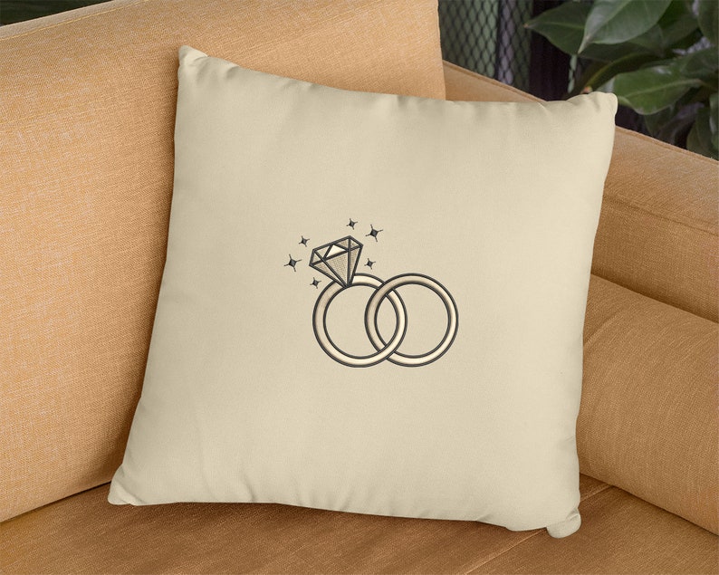 Diamond Ring Machine Embroidery Design, Wedding Ring Embroidery File ...