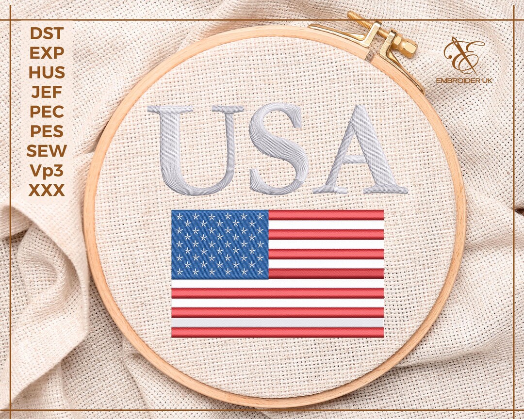 United States Flag Embroidery, American Flag Embroidery Patterns, USA ...