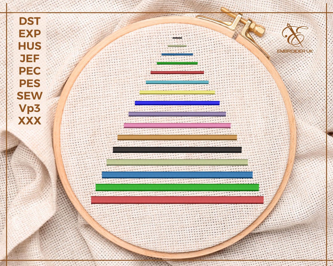 Single Line Embroidery Pattern, Satin Stitch Line Machine Embroidery ...