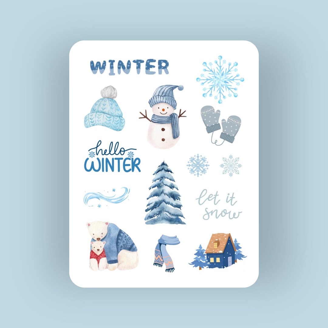 Winter Sticker Sheet for Planning Winter Wonderland Sticker Kit for Her ...