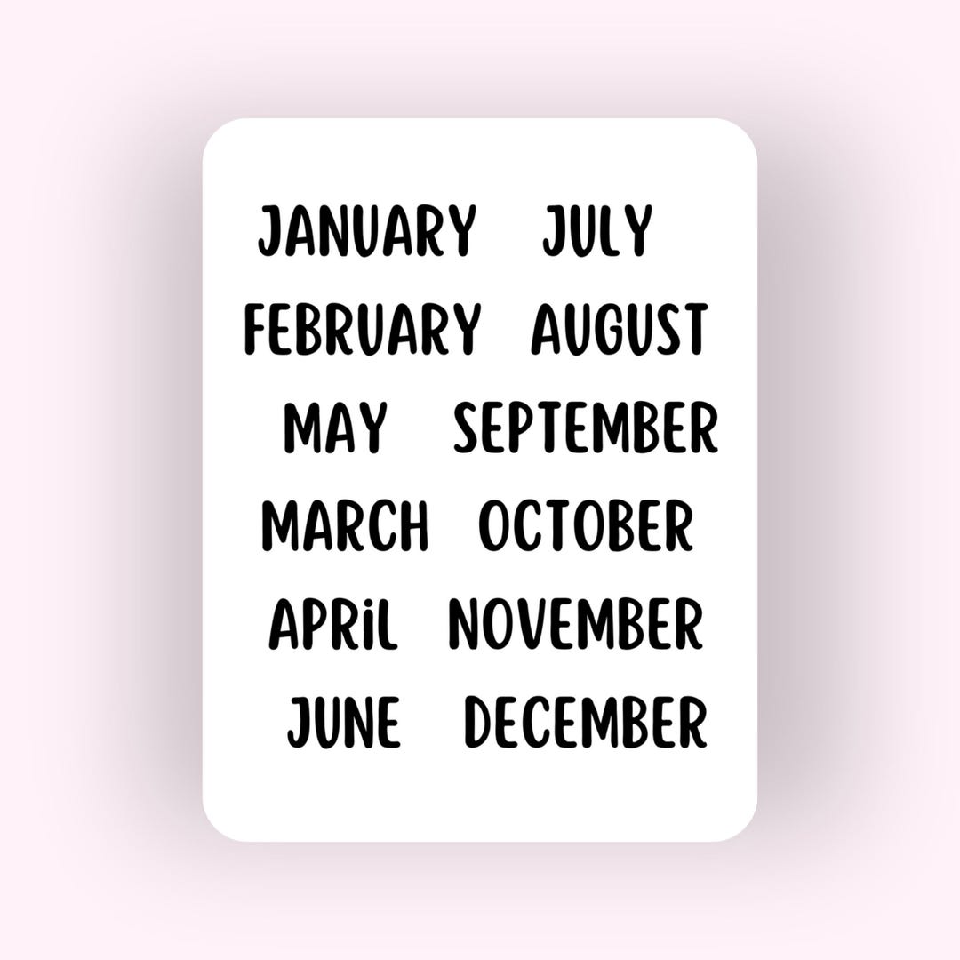 Monthly Headers Sticker Sheet, Planner Stickers - Etsy