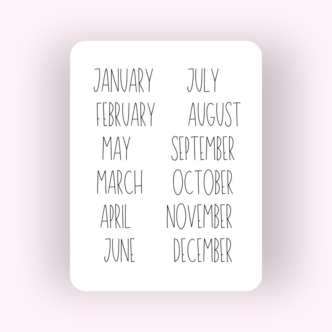 Monthly Header Stickers for Planners, Scrapbooking, and Journals - Etsy