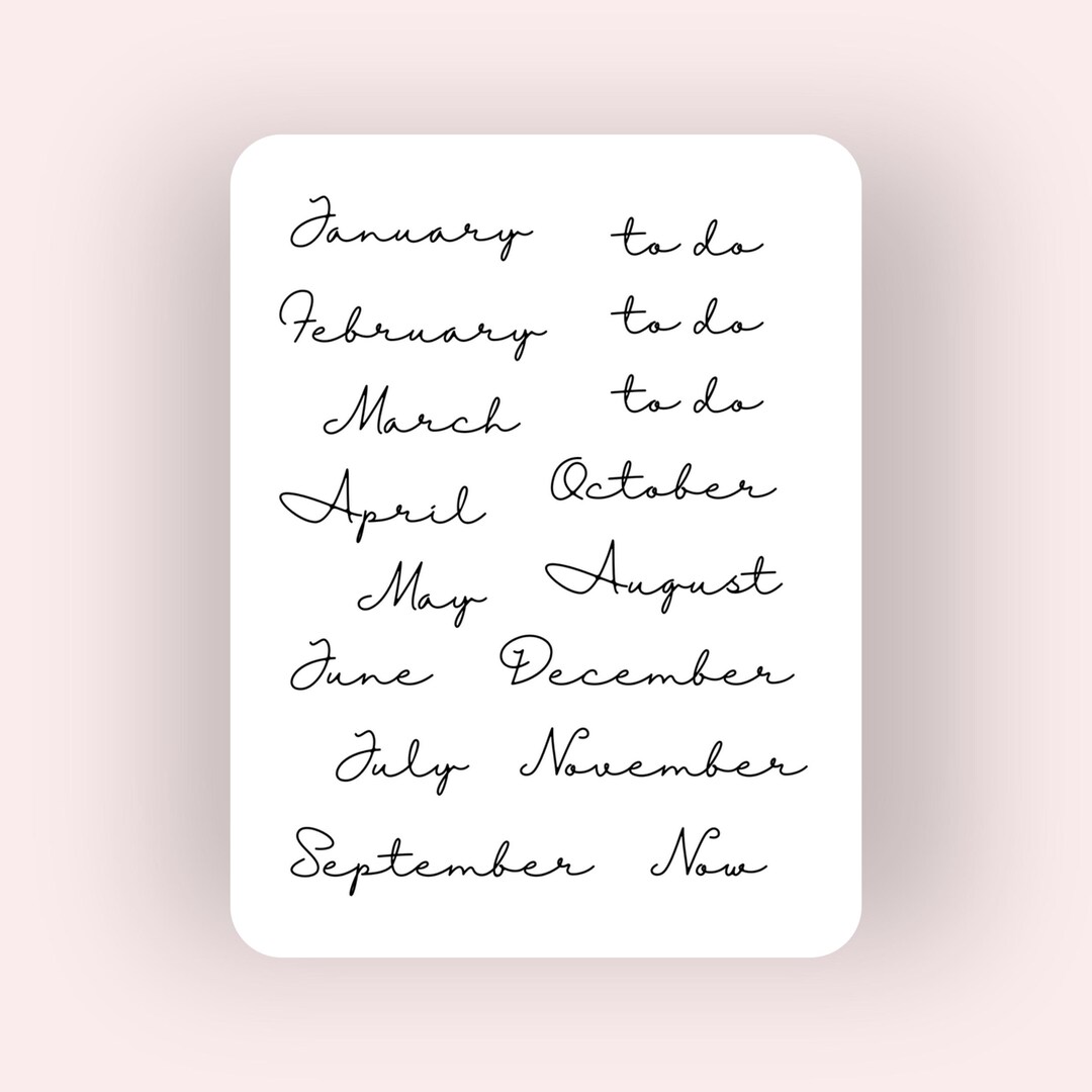 Monthly Header Stickers | Cursive Planner Stickers - Etsy