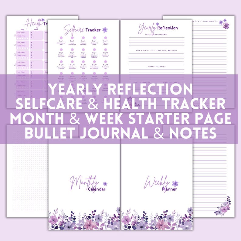 Printable Purple Floral Budget Planner: Finance Tracker (monthly ...