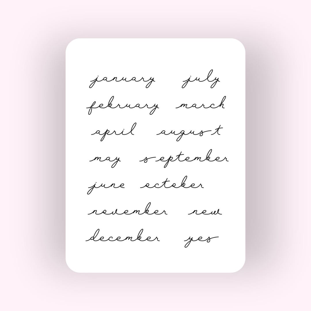 Title Monthly Header Sticker Sheet for Planning Title Sticker Kit ...